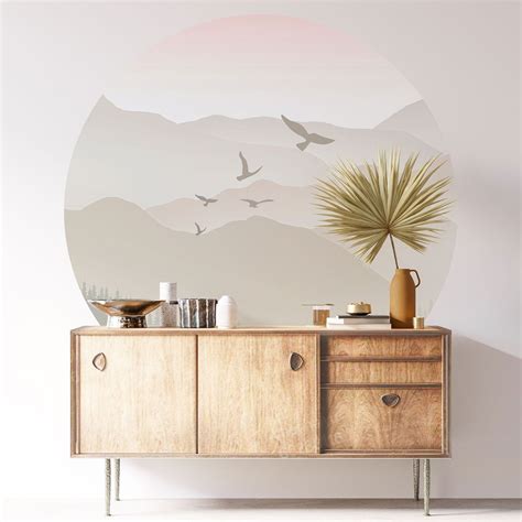 Sticker Mural Rond Cercle Paysage Abstrait 3617689862309 Adhésif