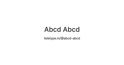 Abcd Abcd — Teletype