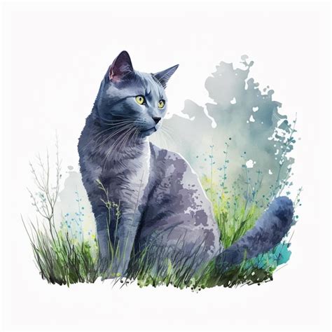 Premium AI Image There Is A Cat Sitting In The Grass Looking At