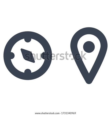 Compass Location Icon Map Navigation Place Stock Vector Royalty Free