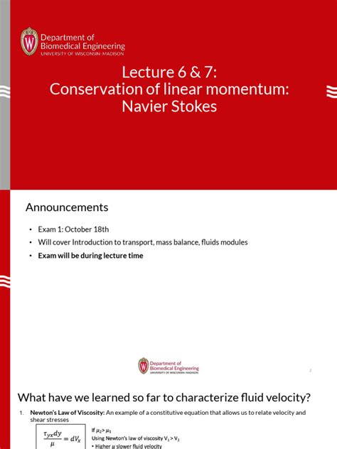 Lecture 6 And 7 Navier Stokes Pdf Navierstokes Equations Fluid