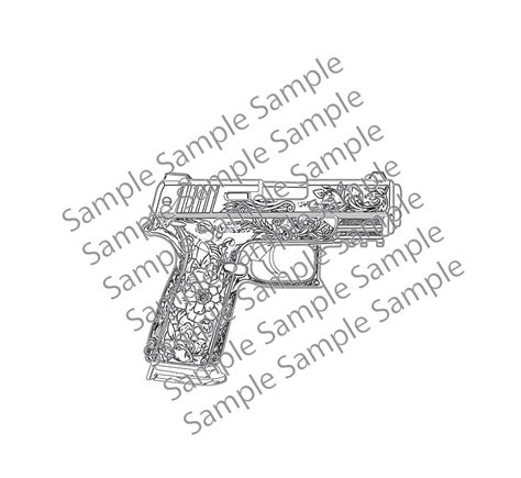 Ruger Security 9 Adult Coloring Page Etsy