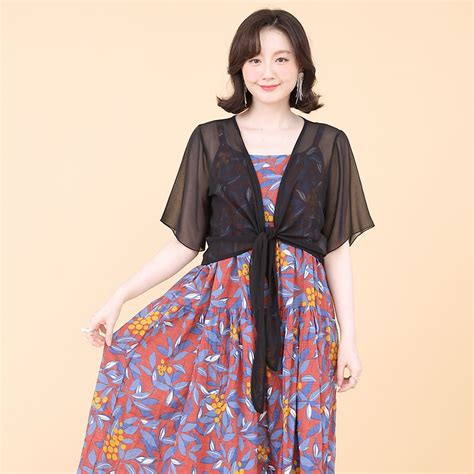 포스티 여름 샤랄라 쉬폰 시스루 볼레로 숏 가디건 J05163
