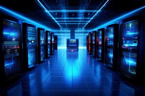 Premium Photo Virtual Server Room Hd Wallpaper