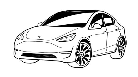 How To Draw Tesla Model Y 2023 Tesla Car Drawing How To Draw A Car