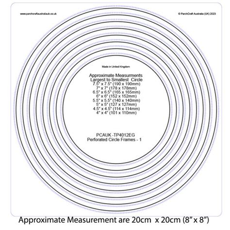 TP4012EG EasyGrid Perforated Circle Frames ParchCraft Australia UK