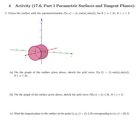 Solved 4 Activity 17 6 Part 1 Parametric Surfaces And