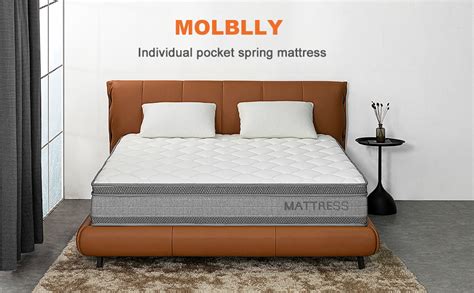 Molblly Small Double Mattress 4ft Hybrid Pocket Sprung Memory Foam