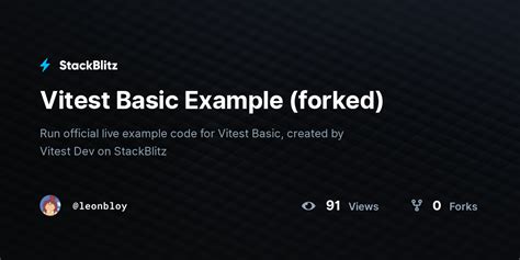 Vitest Basic Example Forked StackBlitz