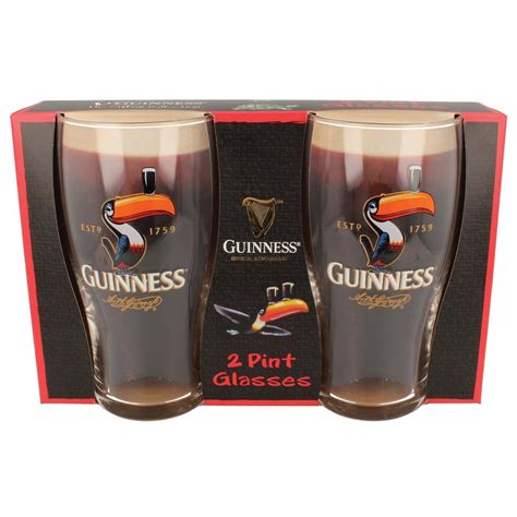 Guinness Toucan Beer Glasses 2 Pack T Set Pint20oz Garagebar
