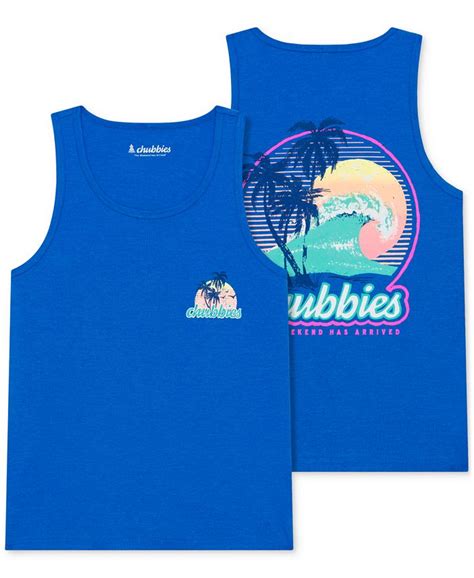 Chubbies Mens The Giant Wave Logo Graphic Tank Macys