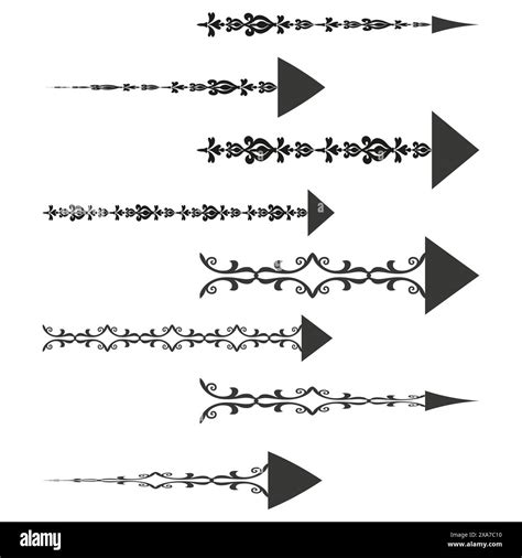 Ornate Arrow Designs Decorative Vector Elements Black Floral Patterns