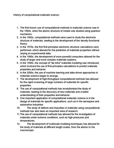 History Of Computational Materials Science In The 1960s Computational Methods Were Used To