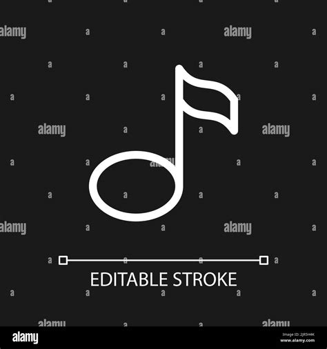 Musical Note Pixel Perfect White Linear Ui Icon For Dark Theme Stock