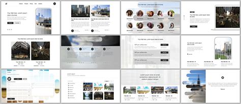 웹 사이트 디자인 프리젠 테이션 포트폴리오를위한 벡터 템플릿 프레젠테이션 슬라이드 전단지 전단지 브로셔 보고서 템플릿 라인