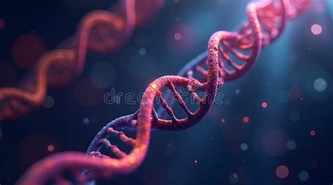 Dna Helix Enlarged Model In Bright Colors And Spots Multi Color Dna Structure On Black Backdrop