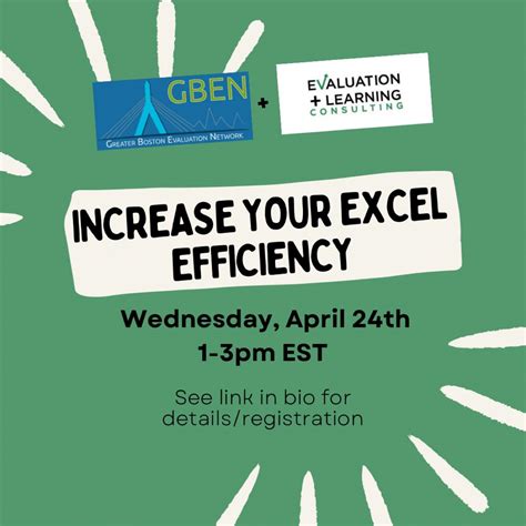 Join Gben Elc For Excel Workshop Evaluation Learning Consulting