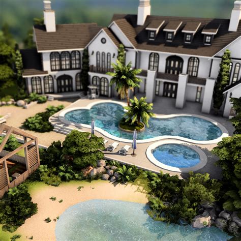 Sims 4 Farm Mansion With Pool And Hot Tub