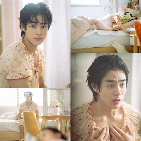 유정후 프릴 잠옷 입고 아린 생물학적 부캐 변신 내 여자친구는 상남자