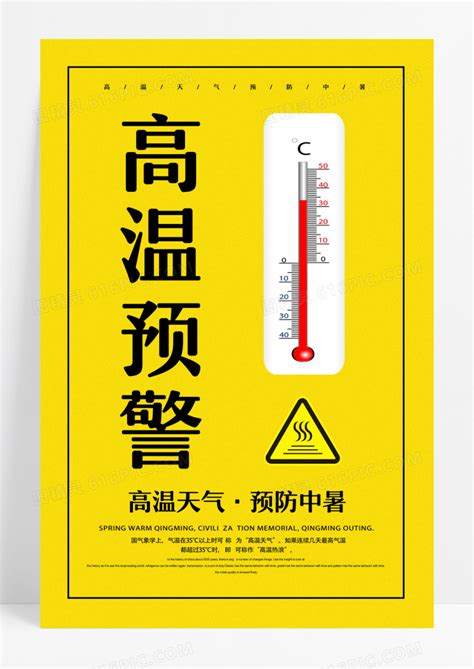 简约大气高温预警预防中暑宣传公益海报图片免费下载高清png素材编号1lruk7331图精灵