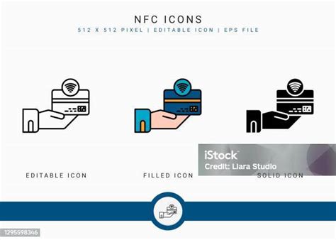 Nfc 圖示使用實心圖示線條樣式設置向量插圖無線支付概念向量圖形及更多互聯網圖片 互聯網 付錢 信息圖形 Istock