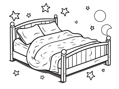Bed Coloring Page Free Printable