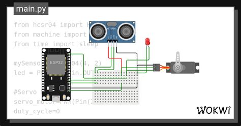 Ultrasonicservoled Wokwi Esp32 Stm32 Arduino Simulator