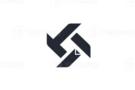 Abstract Black Geometric Shape Resembling Arrows Pointing In Various Directions Minimalistic