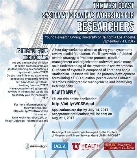 West Coast Systematic Review Workshop Ehsl Vitals