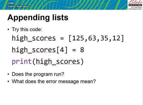 Python Next Steps Blake Education