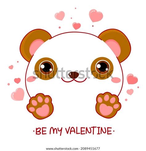 Cute Valentine Card Kawaii Style Lovely Stock Vector Royalty Free