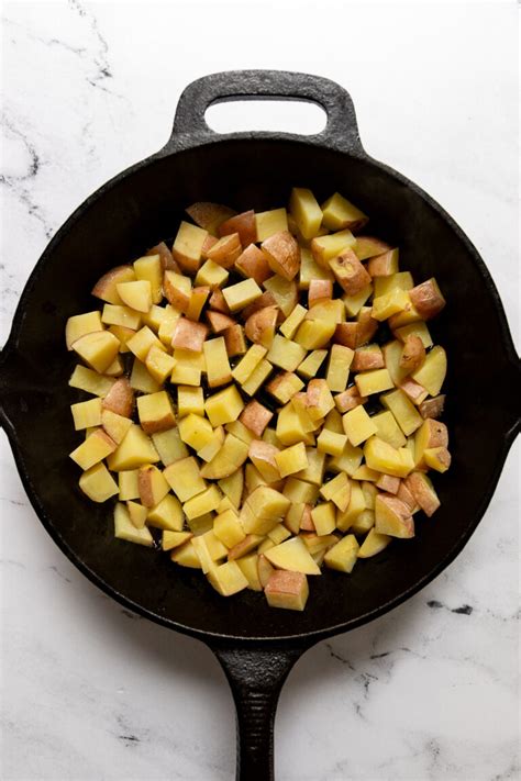 Skillet Breakfast Potatoes With Red Potatoes Fork In The Kitchen