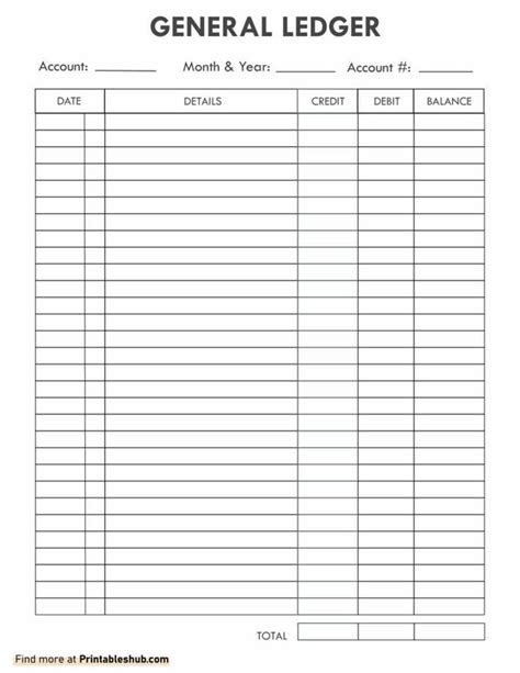 Free Printable Blank Ledger Sheets [pdf Included] Printables Hub