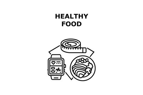 Healthy Food Vector Concept Black Illustration 1789916