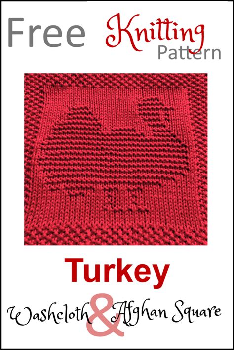 Free Turkey Dishcloth Or Afghan Square Knitting Pattern Daisy And Storm
