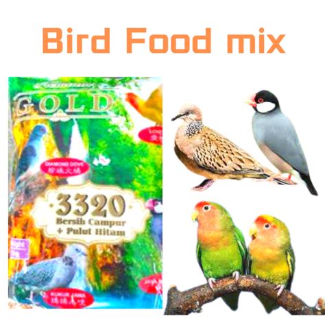 Maknan Burung Mix Burung Terkukur Canary Love Bird Jawa Sparrow