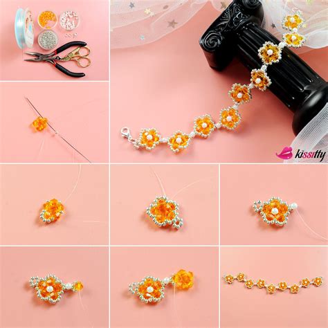 Diy Spring Flower Beaded Bracelet 2mm Bead Bracelet Ideas Seed Bead