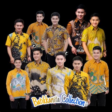 Jual Baju Batik Kemeja Pendek Serian Kuning Batik Kemeja Panjang Pendek