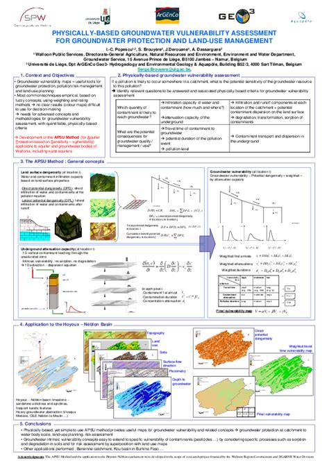 Pdf Physically Based Groundwater Vulnerability Assessment For
