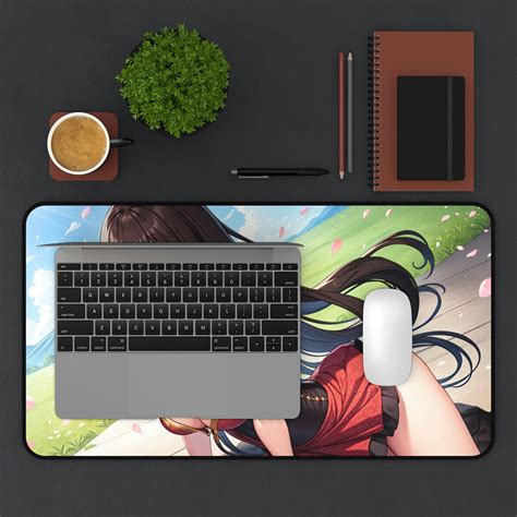 Anime Girl Desk Mat Original Art Sexy Beautiful Mouse Pad Brown Hair Ebay