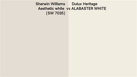 Sherwin Williams Aesthetic White Sw 7035 Vs Dulux Heritage Alabaster