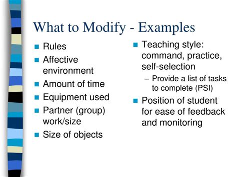 Ppt Modifying Activities Powerpoint Presentation Free Download Id