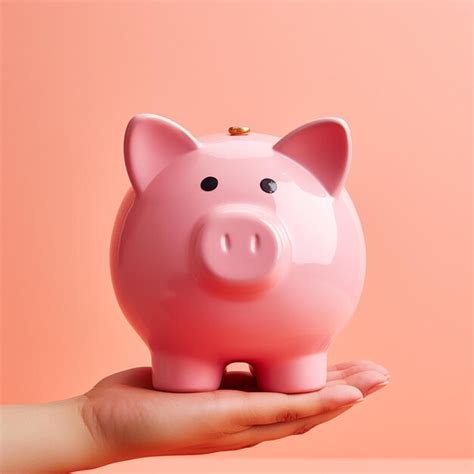 Premium Photo Inserting Coins Into Pink Piggy Bank