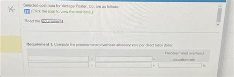 Solved Requirements 1 Compute The Predetermined Overhead