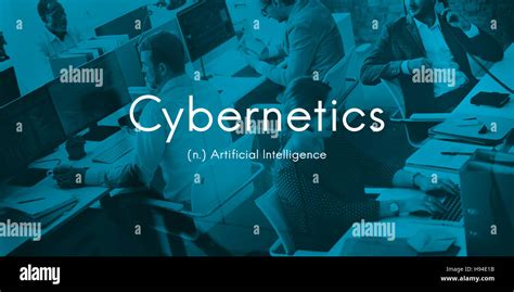 Cybernetics Artificial Intelligence Technology Graphic Concept Stock