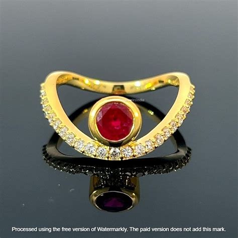 14k Solid Gold Real Ruby Ring Classic Genuine Ruby Engagement Ring For