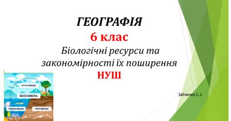 6 клас Презентація Біологічні ресурси та закономірності їх поширення Презентація Географія