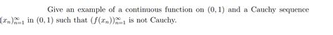 Solved Give An Example Of A Continuous Function On And Chegg