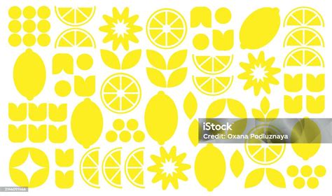 레몬 과일 아이콘의 추상 이미지입니다 감귤류 과일 나뭇잎의 실루엣의 기하학적 그림입니다 미니멀리스트 평면 벡터 배경입니다 감귤류 과일에 대한 스톡 벡터 아트 및 기타 이미지