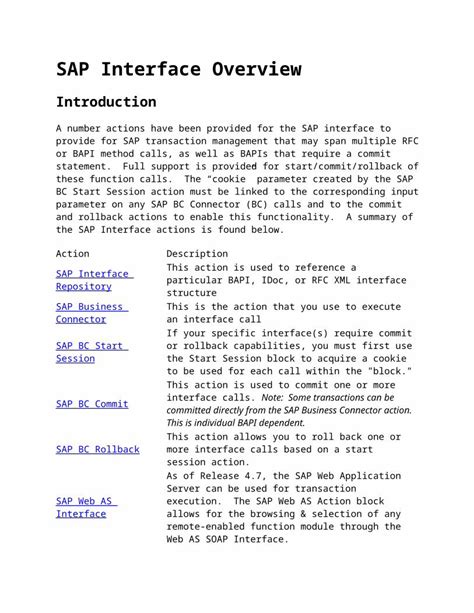 Docx Sap Interface Overview Dokumentips